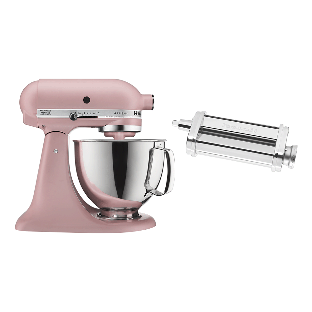 Combo Batidora Artisan 4.7 L KitchenAid Dried Rose + Aditamento Rodillo ...